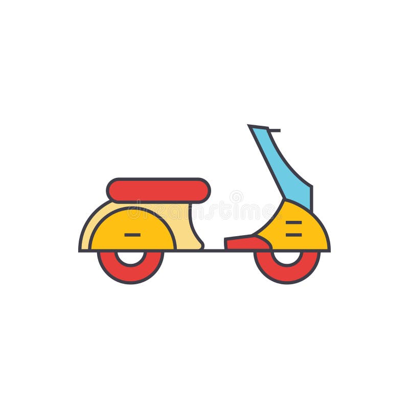 Scooter Line Icon Concept. Scooter Flat Vector Sign, Symbol ...
