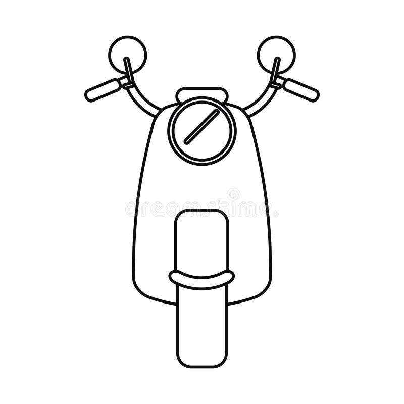 Scooter Motrocycle Classic Transport Outline Stock Vector ...