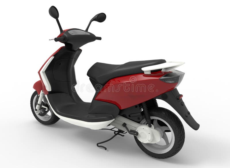 Scooter Perspective Back View Stock Illustration - Illustration of ...
