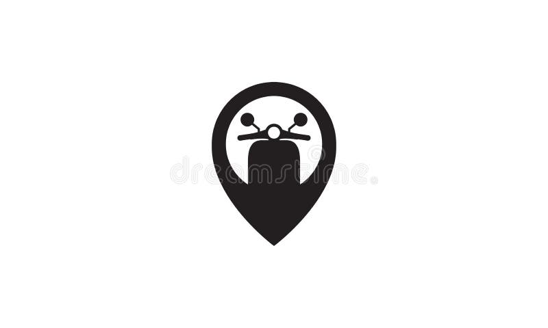 Scooter with Pin Map Location Logo Symbol Icon Vector Graphic Design ...