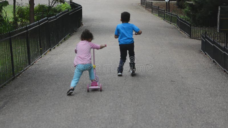 Children Scooter race stock video. Video of scooter, children - 43079979