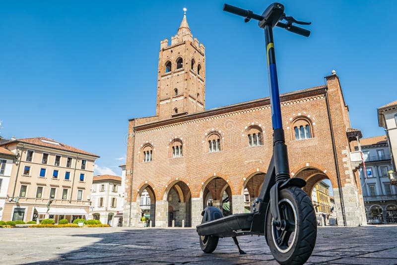 Scooter Rental Sharing in an Italian Town Stock Photo - Image of ...