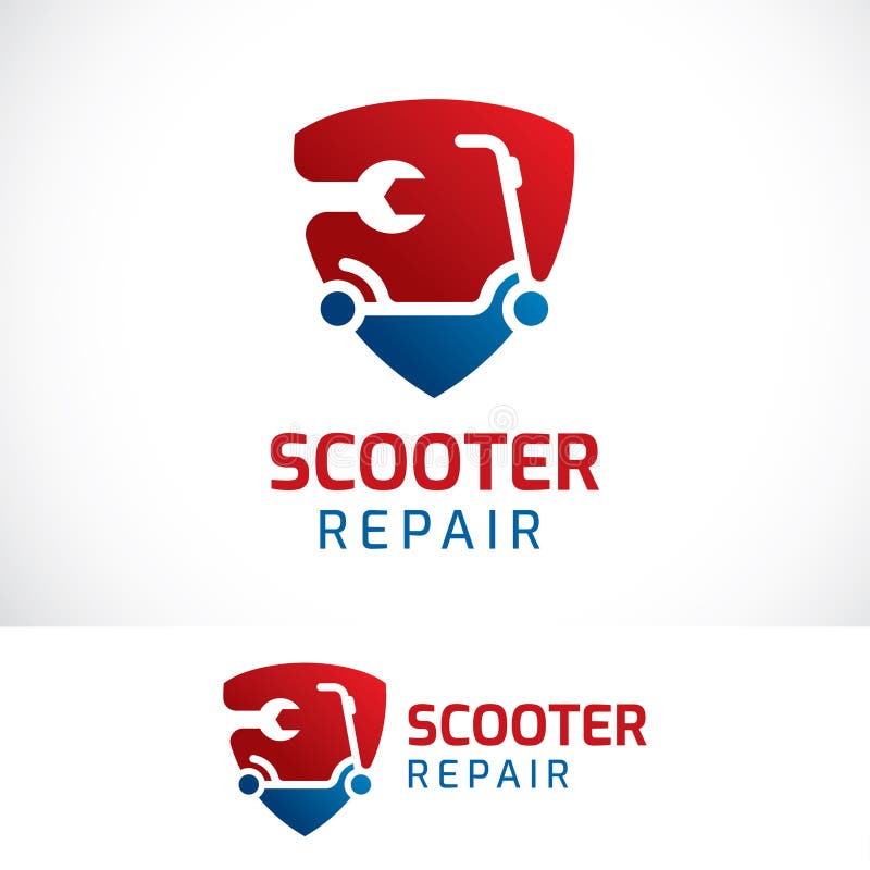 Scooter Repair Logo Design Template Stock Vector - Illustration of ...