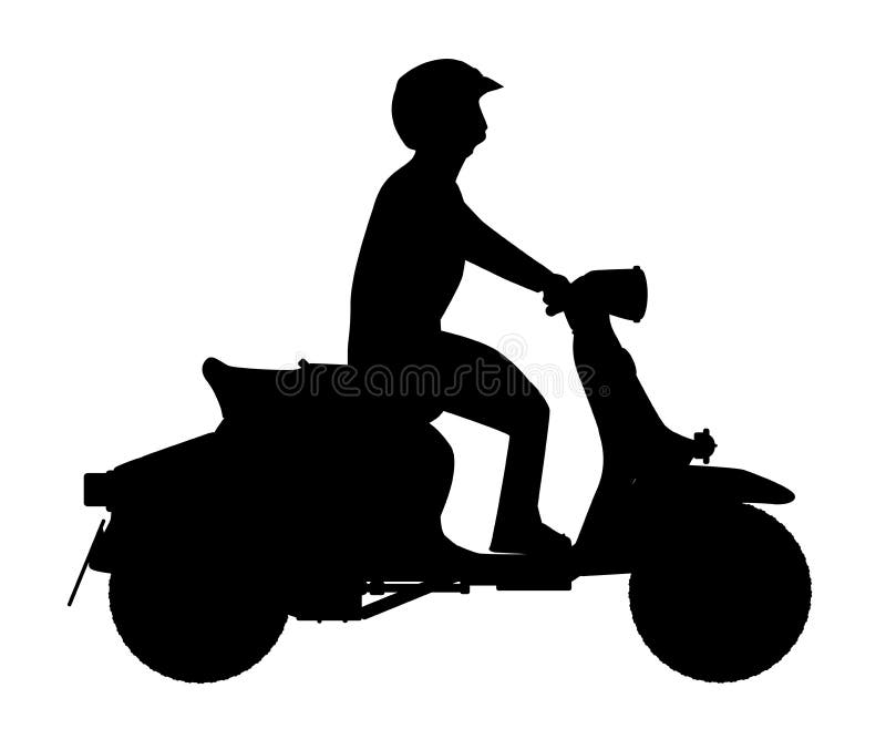 Scooter Rider Silhouette stock vector. Illustration of england - 66040280