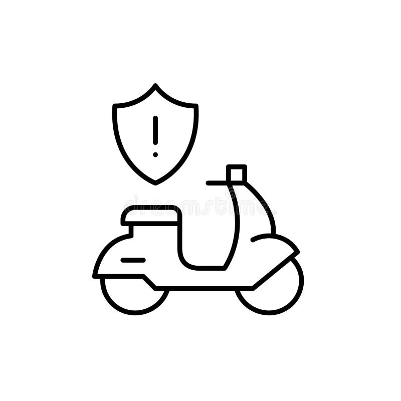 Scooter and Security Shield with Exclamation Mark. Personal Mobility ...