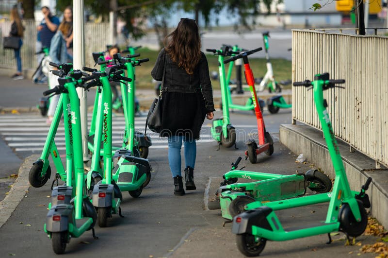 Scooter-sharing System in Bucharest, Romania Editorial Stock Image ...
