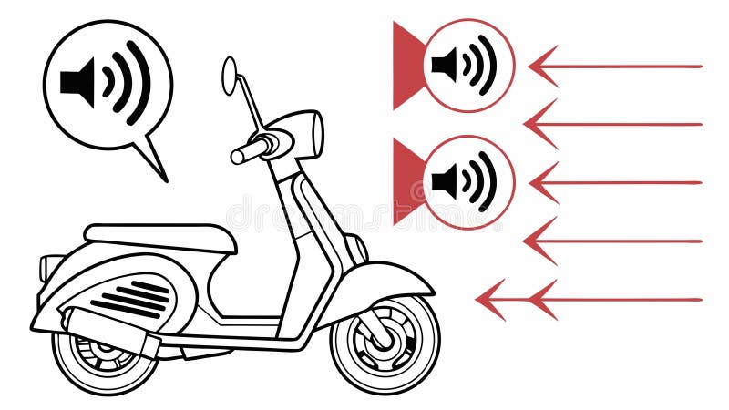 Scooter with Sound Waves and Audio Control, Vector Design Generative AI ...