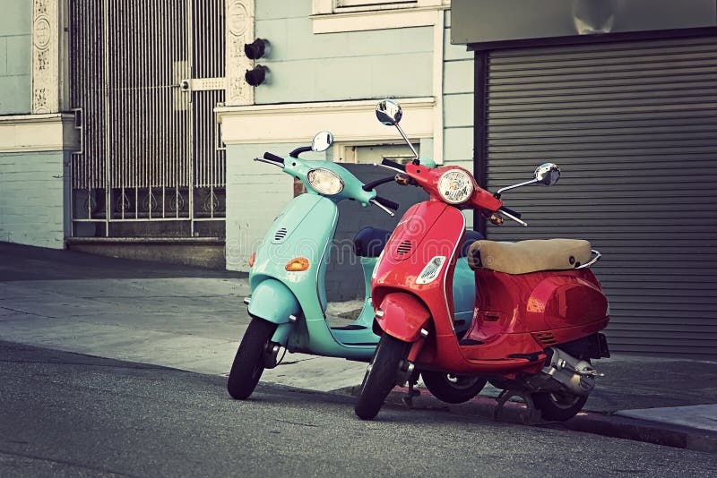 Scooter style of life stock image. Image of road, architecture - 18357269