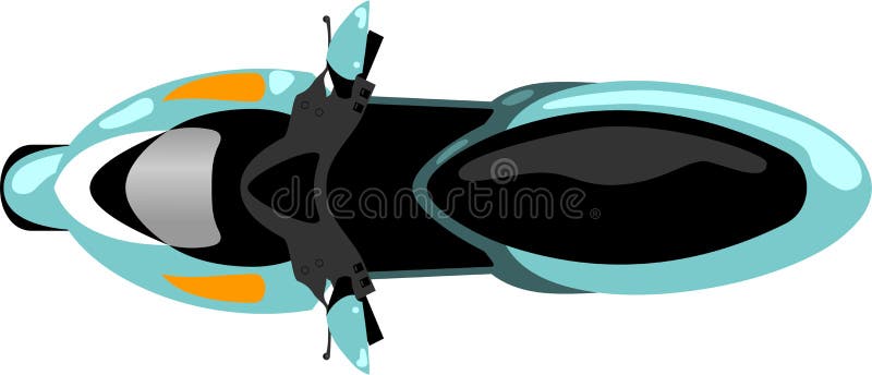 Kid`s Classic Scooter Top View Isolated Color Vector Illustration Stock ...