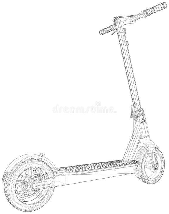Scooter. Vector Illustration. the Layers of Visible and Invisible Lines ...