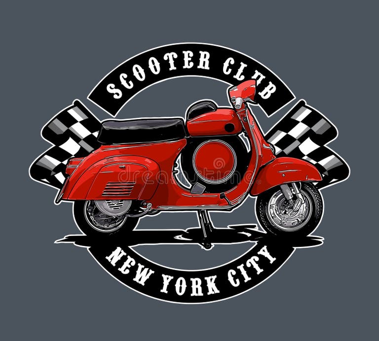 Scooter for graphic design stock vector. Illustration of cartoon ...