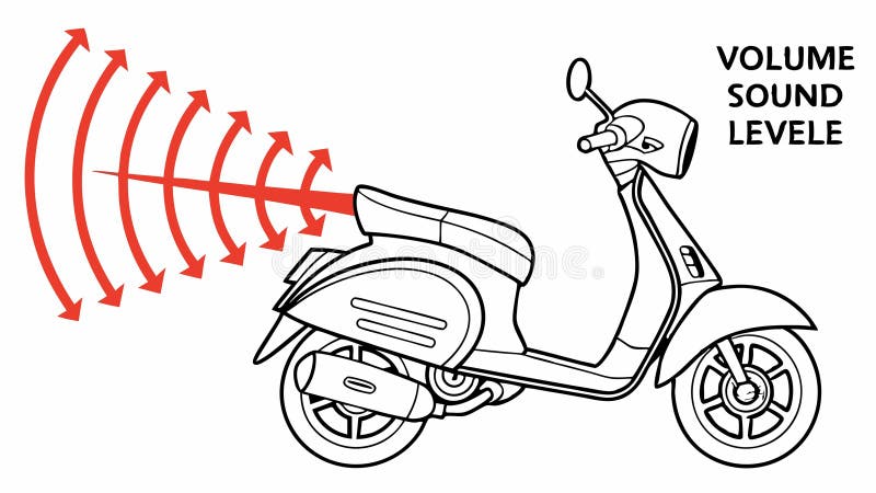 Scooter with Volume and Sound Level Icon Illustration Vector Design ...