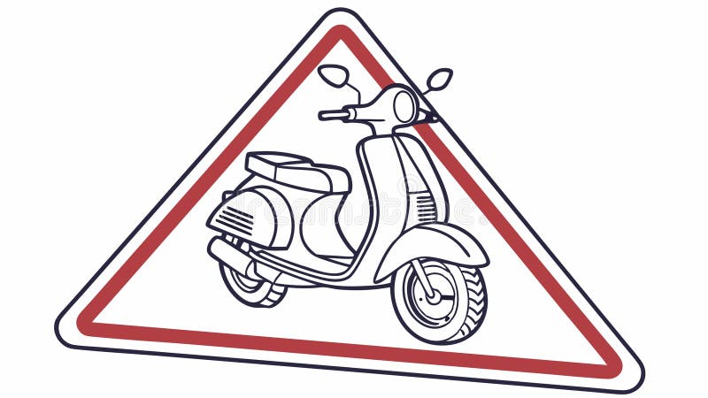Scooter in Warning Triangle, Caution Ahead Symbol, Vector Design ...