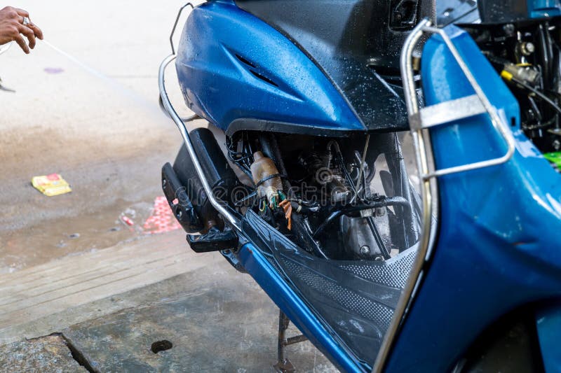 Scooter Wash stock photo. Image of motorbike, cleaning - 349851594