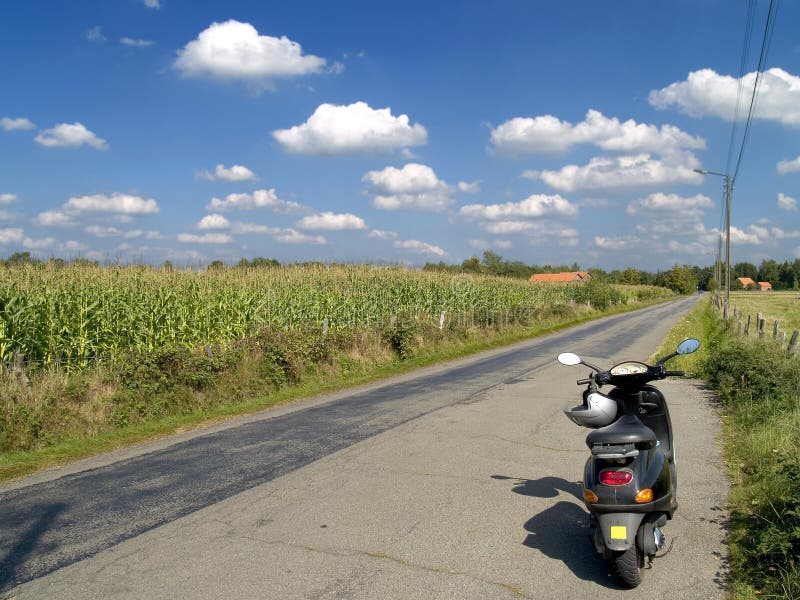 Scootering. stock image. Image of electricity, field, scooter - 233889