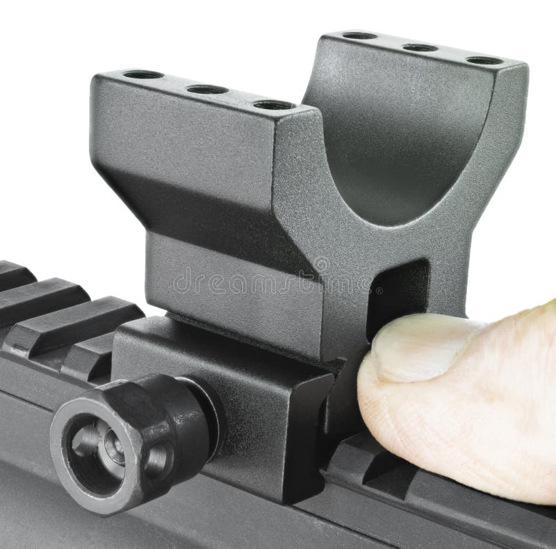 Scope base being mounted stock photo. Image of thumb - 122985620