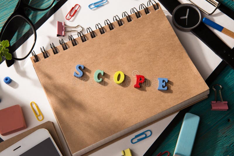 Scope Concept - Inscription on the Desk Stock Photo - Image of concept ...