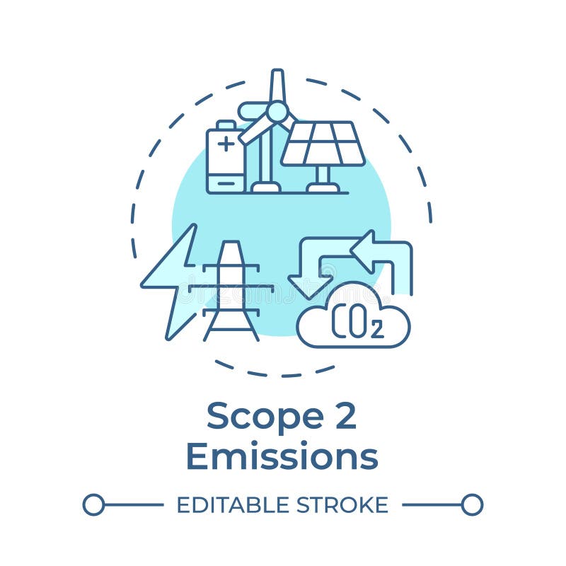 Scope 2 Emissions Soft Blue Concept Icon Stock Vector - Illustration of ...