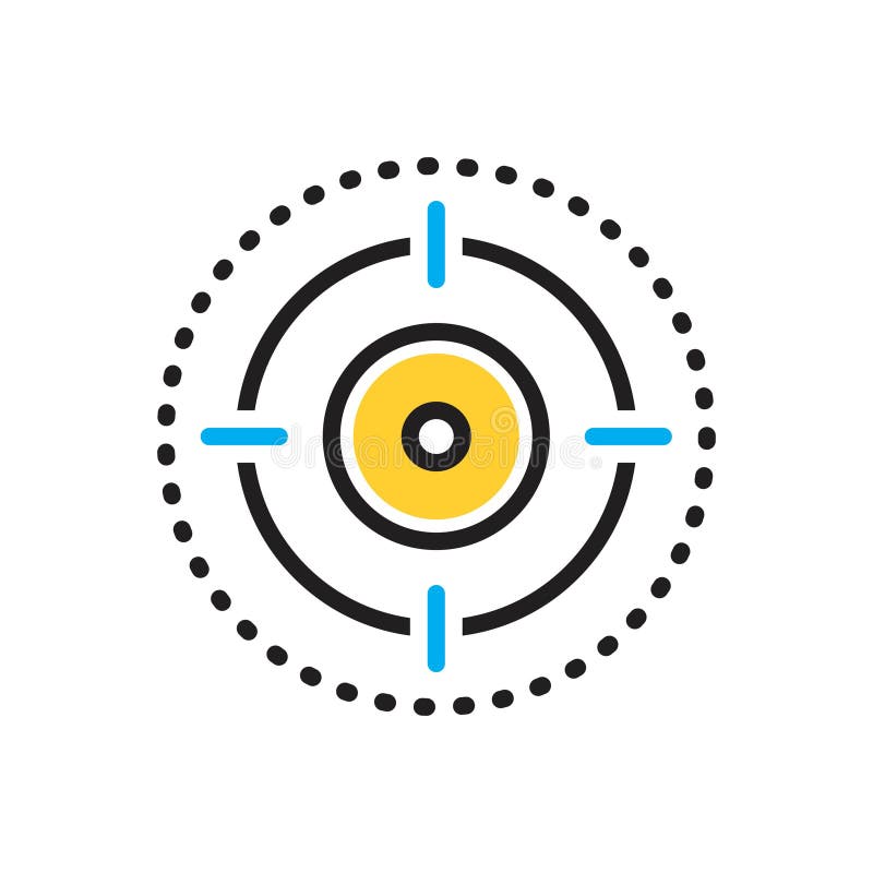 Multi Color Icon for Scope, Extent and Target Stock Illustration ...