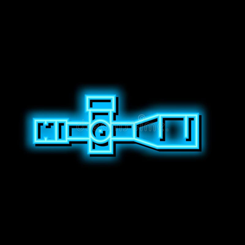 Scope Weapon Tool Neon Glow Icon Illustration Stock Vector ...