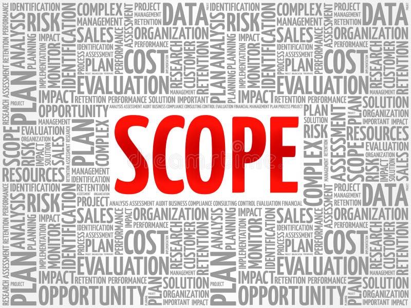 SCOPE word cloud stock illustration. Illustration of practices - 198935736