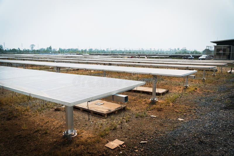 Scope of Work at Solar Power Plant Tracking To Sun Stock Image - Image ...