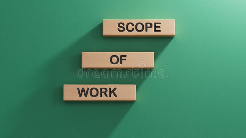 Scope of Work Symbol. Concept Words Scope of Work on Wooden Blocks ...