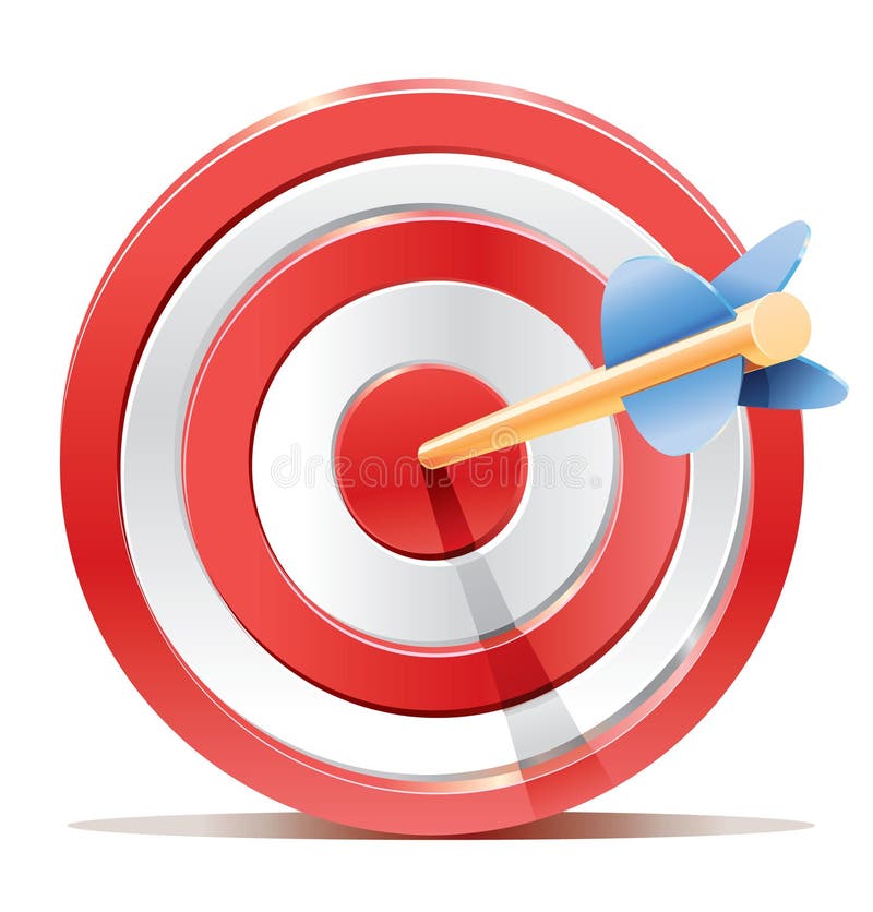 Scopo Rosso E Freccia Dell'obiettivo Dei Dardi. Illustrazione ...