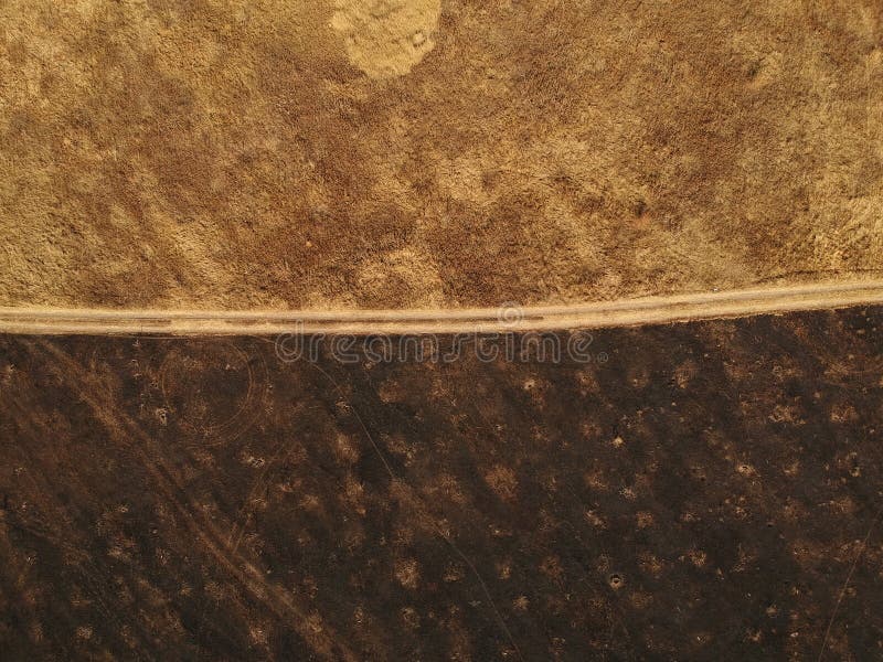 Scorched Earth Top View. Photo from a Drone Stock Photo - Image of ...