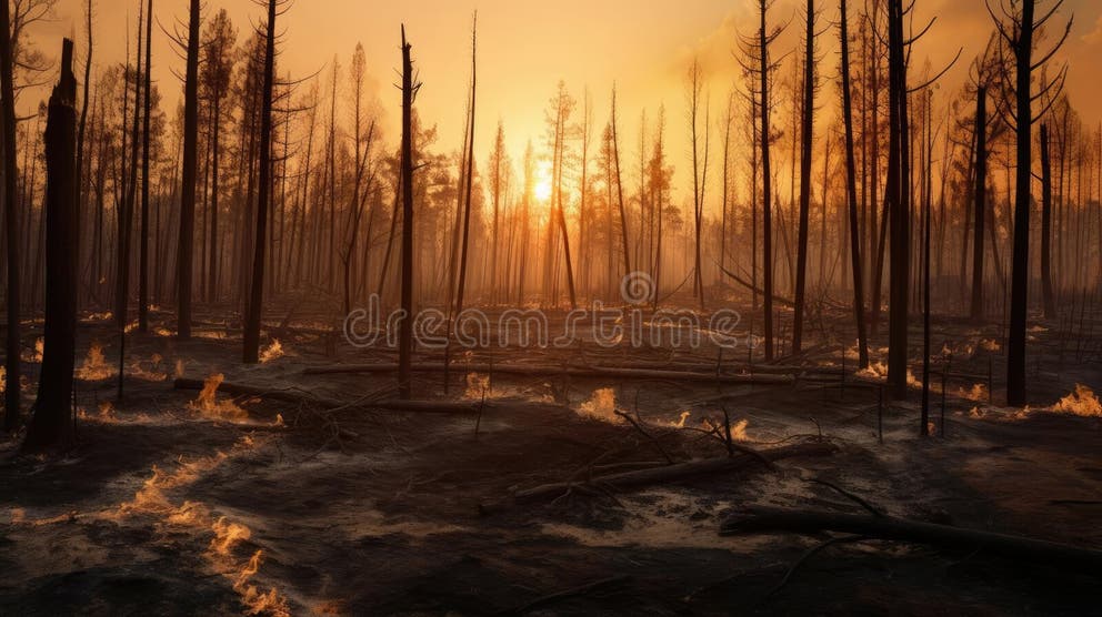 Scorched Forest after Wildfires Stock Photo - Image of dead, stones ...