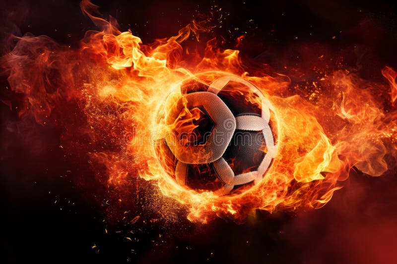 Scorching Soccer Ball Fire Flame. Generate Ai Stock Illustration ...