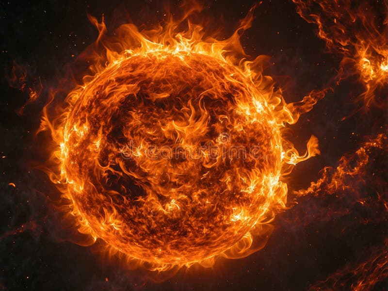 The Scorching Surface of the Sun Seen from Space Stock Illustration ...