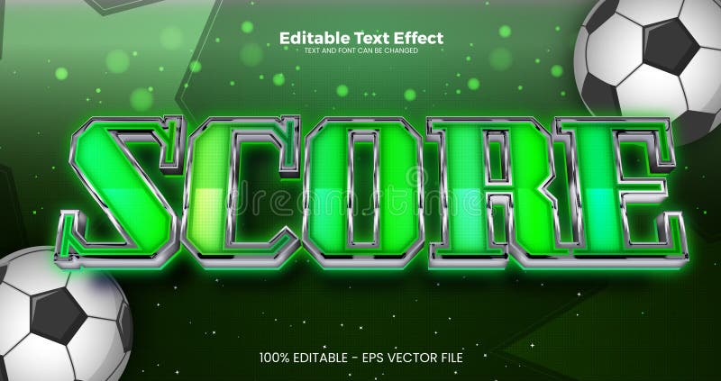 Score Editable Text Effect in Modern Trend Style Stock Vector ...