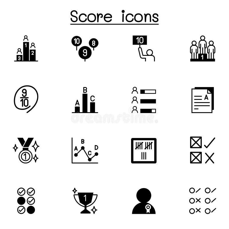 Score Icons Set Vector Illustration Graphic Design Stock Vector ...