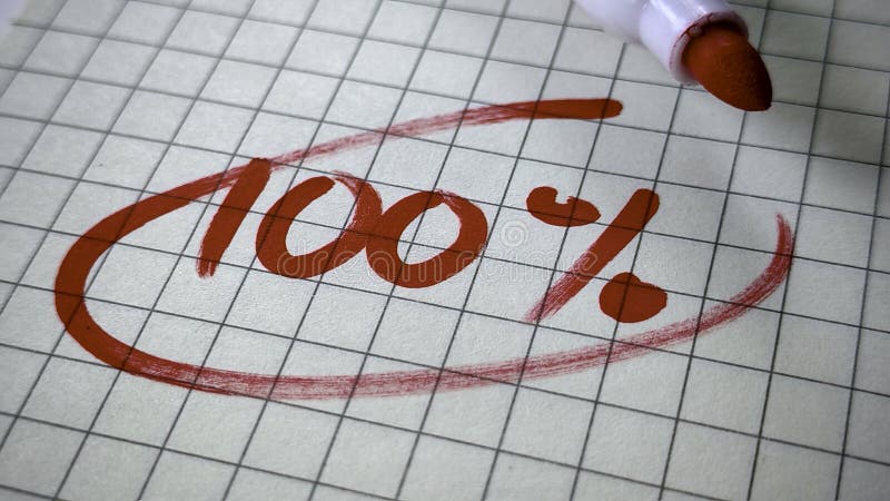 100 Score Marked in Red on Graph Paper Stock Image - Image of highlight ...