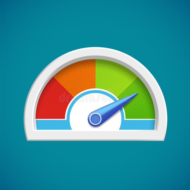 Score Rating Scale with Arrow. Icon Gauge with a Speedometer Stock ...