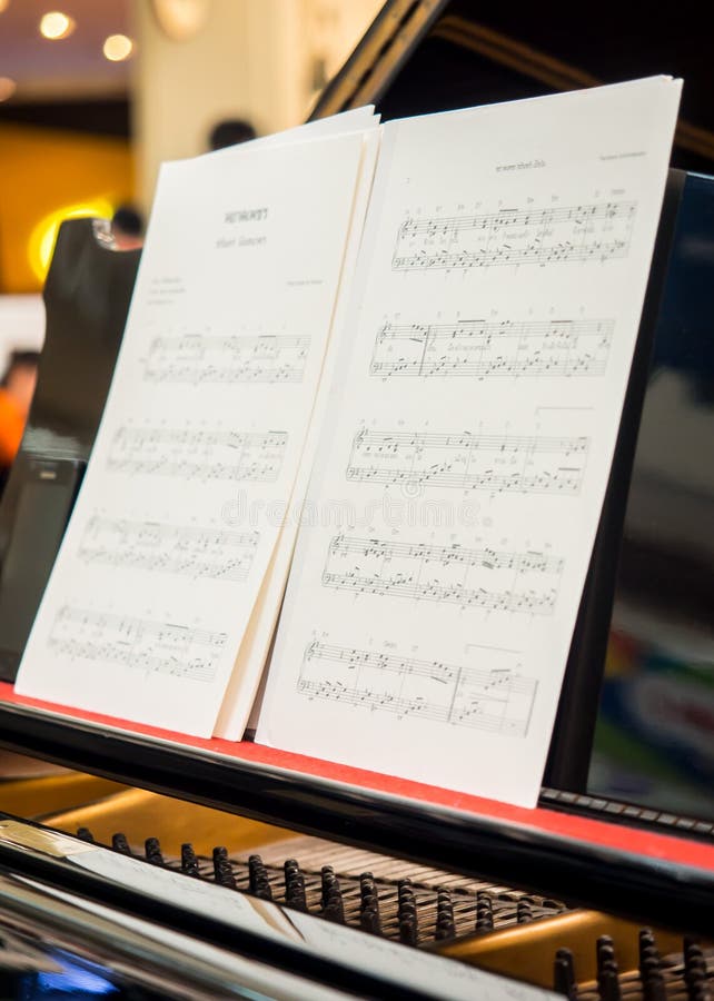 Score Sheet on Classical Piano Ready To Be Performed Stock Photo ...
