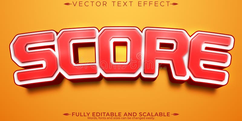 Score Text Effect, Editable Cartoon and Funny Text Style Stock Vector ...
