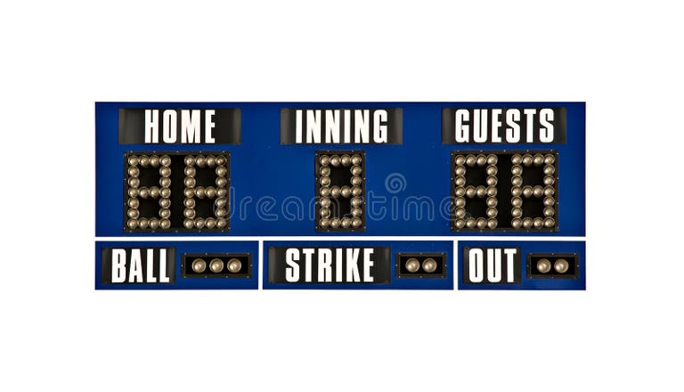 Scoreboard Baseball Isolated Stock Photo - Image of inning, home: 5954796