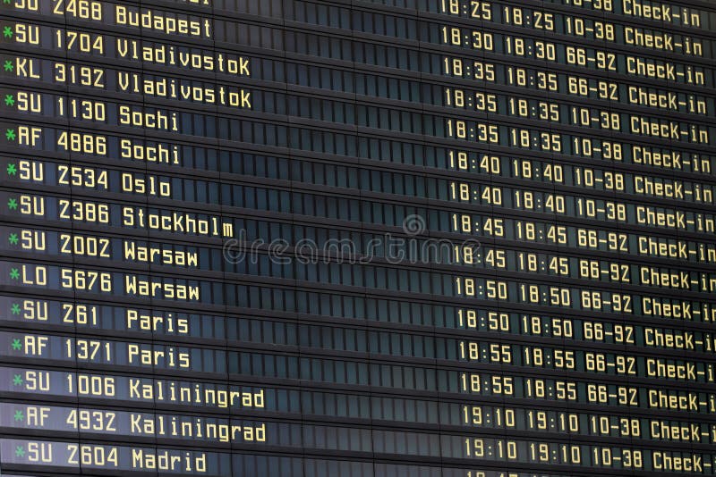 Airport Electronical Informational Board Stock Photo - Image of airport ...