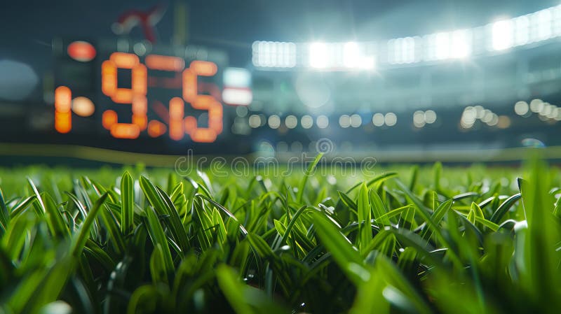 Scoreboard on Field with Empty Stands Graphic Stock Illustration ...