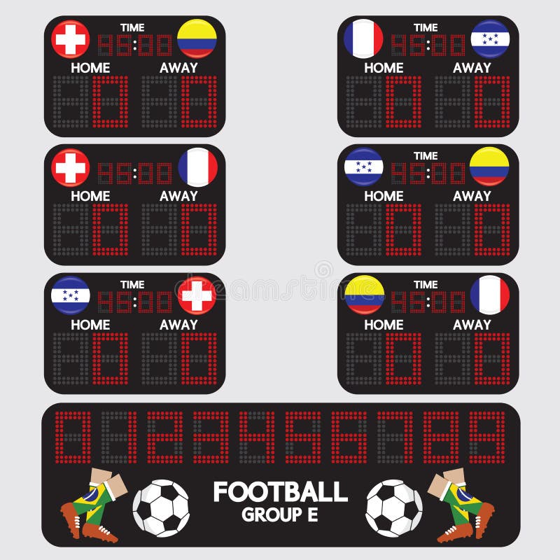 Scoreboard Football Tournament Stock Vector - Illustration of ecuador ...