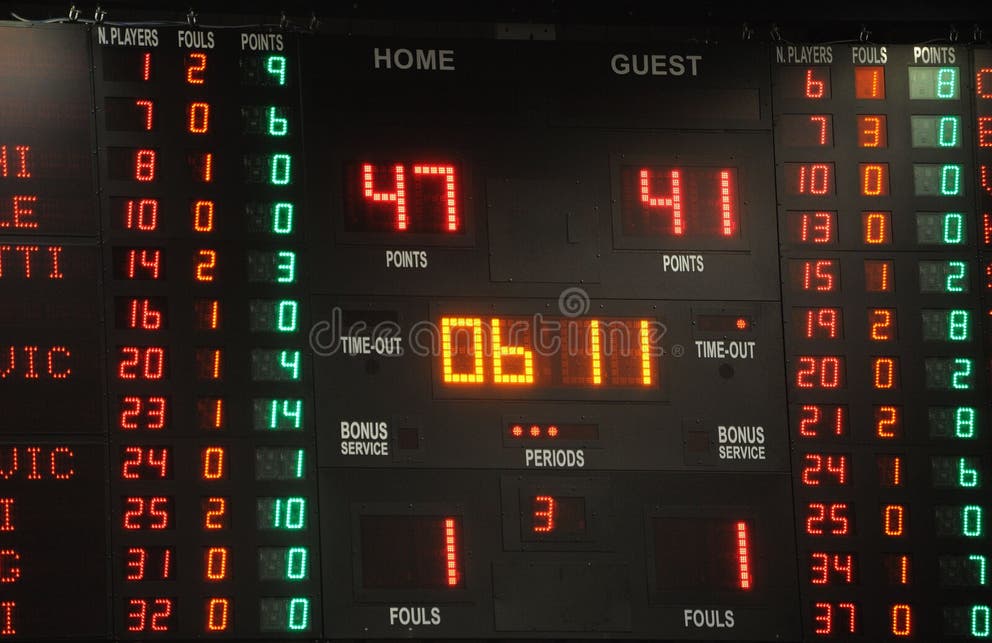 Scoreboard Point during a Basket Match Stock Photo - Image of ...