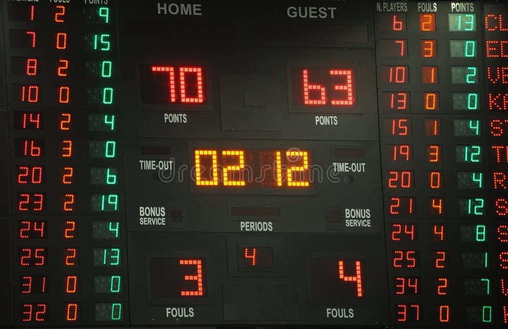 Scoreboard Point during a Basket Match Stock Photo - Image of ...