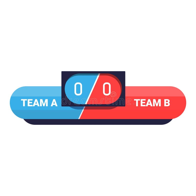 Scoreboard Showing Team a Versus Team B with Zero Zero Score Stock ...