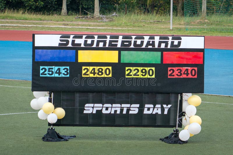 Scoreboard on a Sports Field Inside a Stadium Stock Image - Image of ...