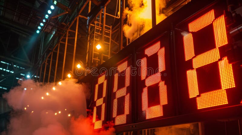 The Scoreboards Clock Ticking Down the Seconds As Both Teams Battle for ...
