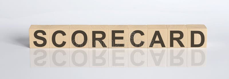 SCORECARD Word from Wooden Blocks on the White Desk Stock Photo - Image ...