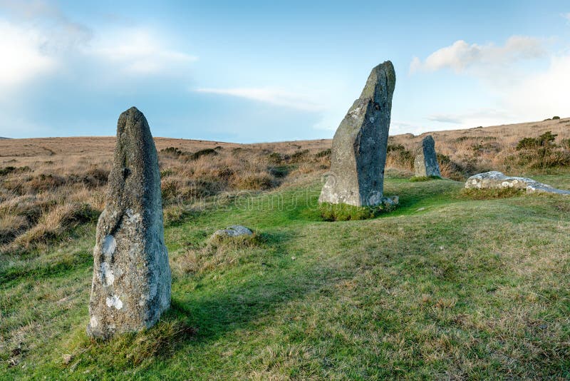 Scorhill Stone Circle on Dartmoor Stock Photo - Image of isolated ...