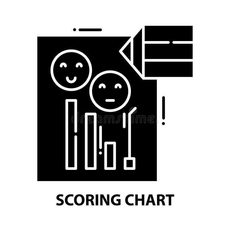 Scoring Chart Icon, Black Vector Sign with Editable Strokes, Concept ...